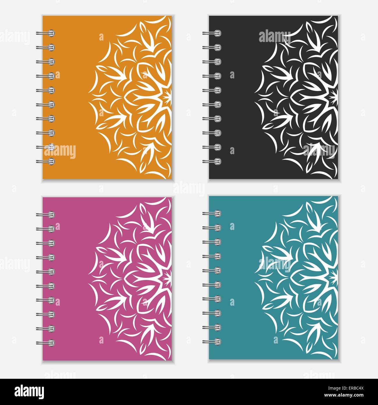 Set of colorful notebook covers with flower design Stock Vector Image ...