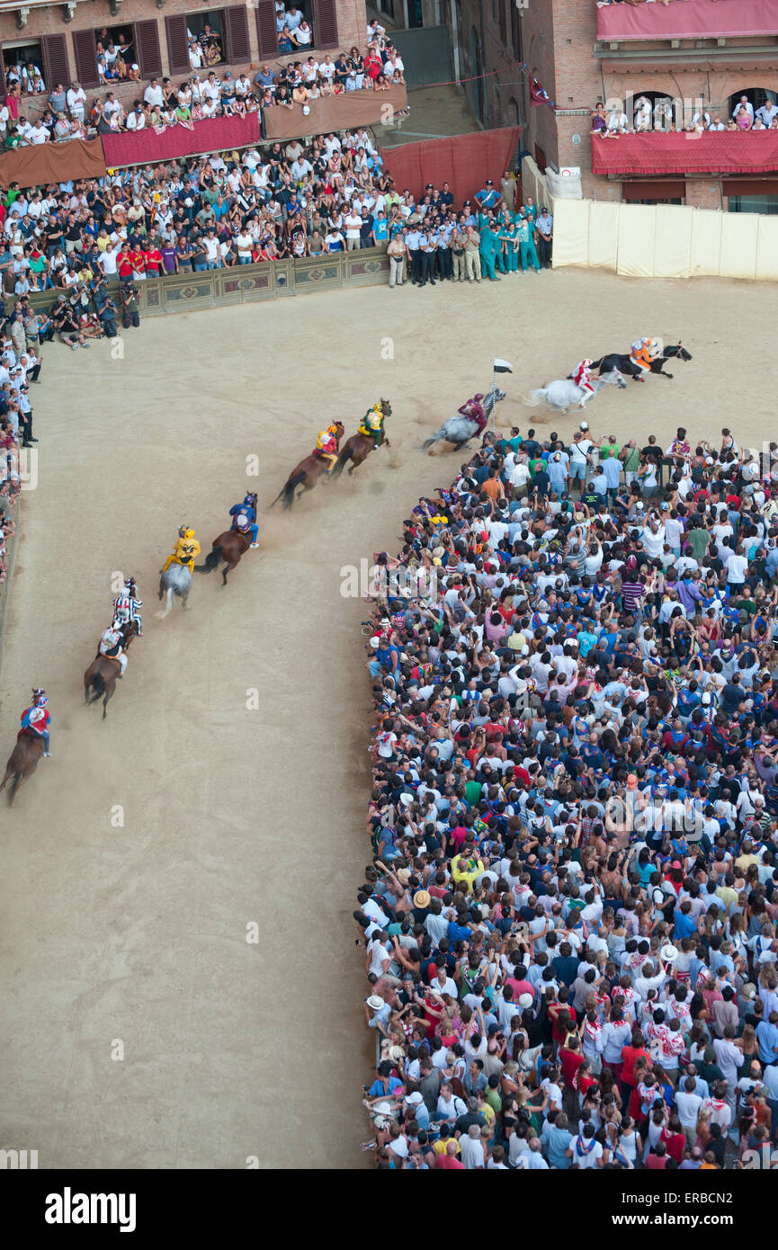first round of the ten horses at Il Palio di Siena horse race, Siena ...