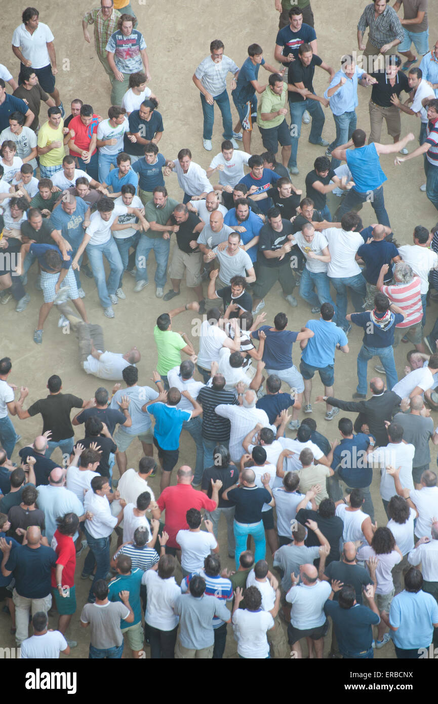 fight between different Contradas after the Il Palio die Siena horse ...