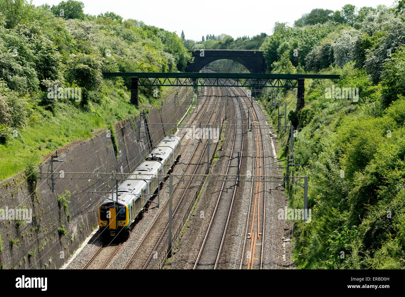 The West Coast Main Line at Roade Cutting, Northamptonshire, UK Stock ...