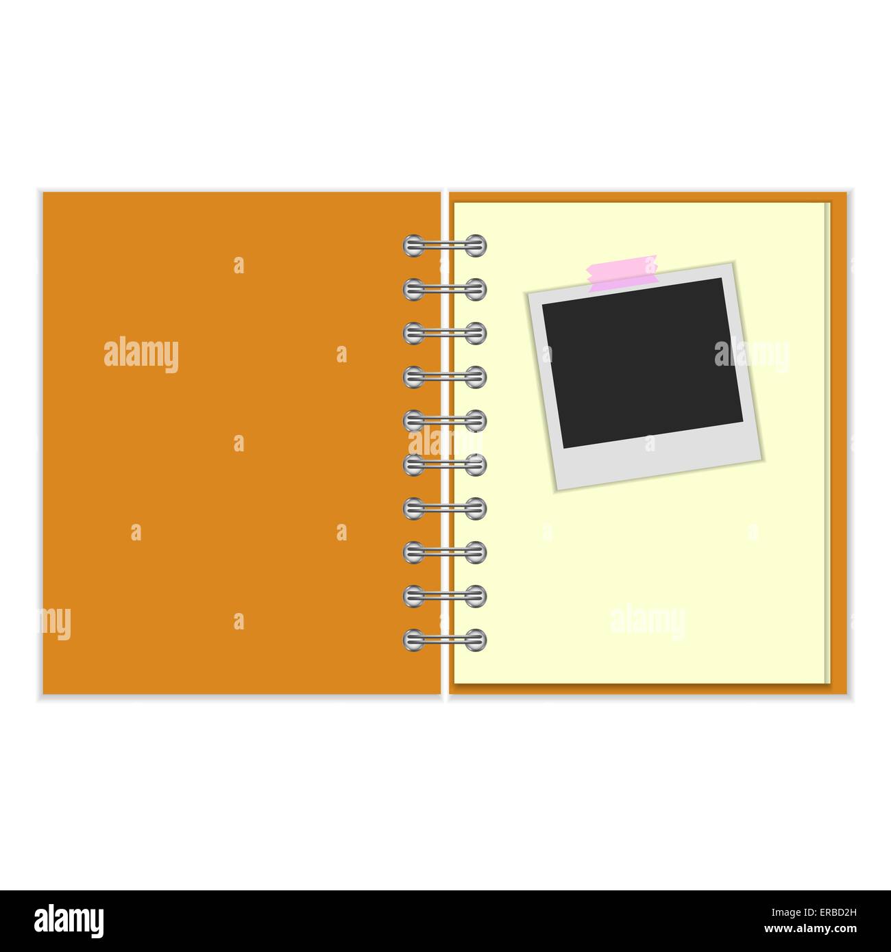 Open notebook with photo Stock Vector Image & Art - Alamy