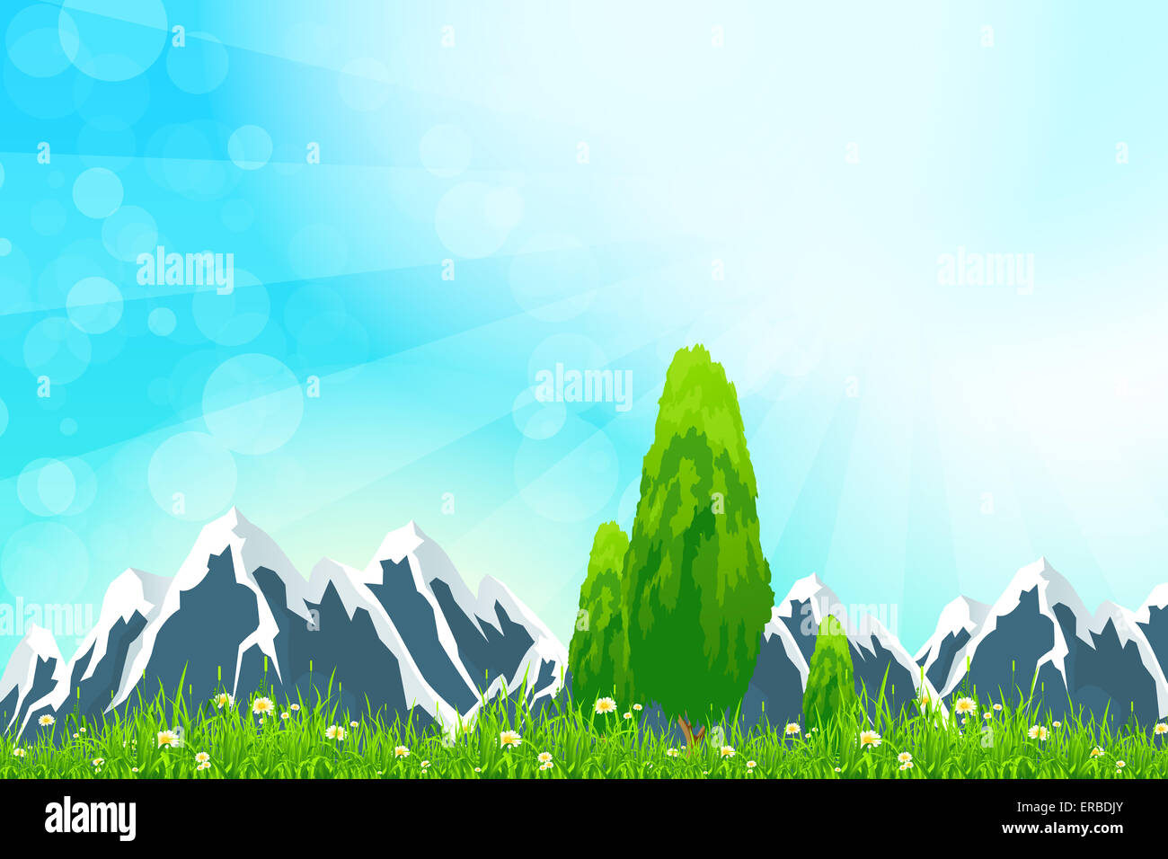 Green Landscape Background with Mountains Stock Photo - Alamy