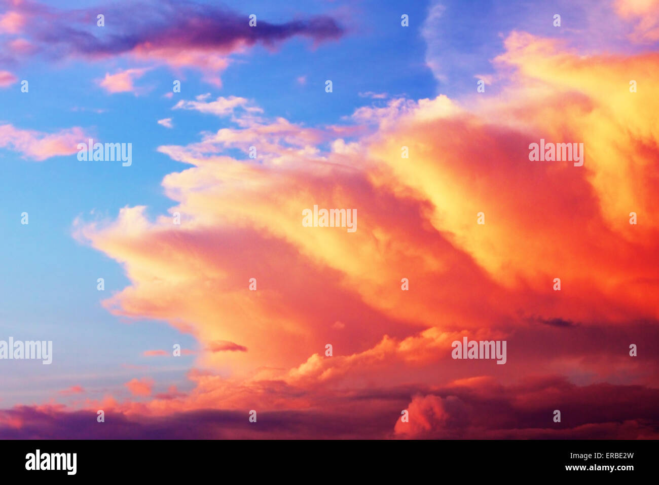 dramatic cloudscape with red sunlight at sunset Stock Photo - Alamy