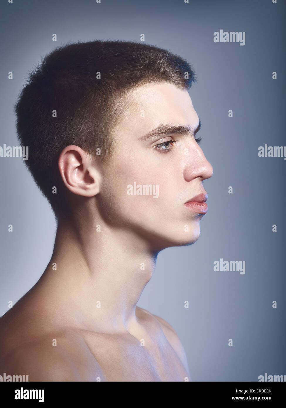 Man profile face closeup hi-res stock photography and images - Alamy