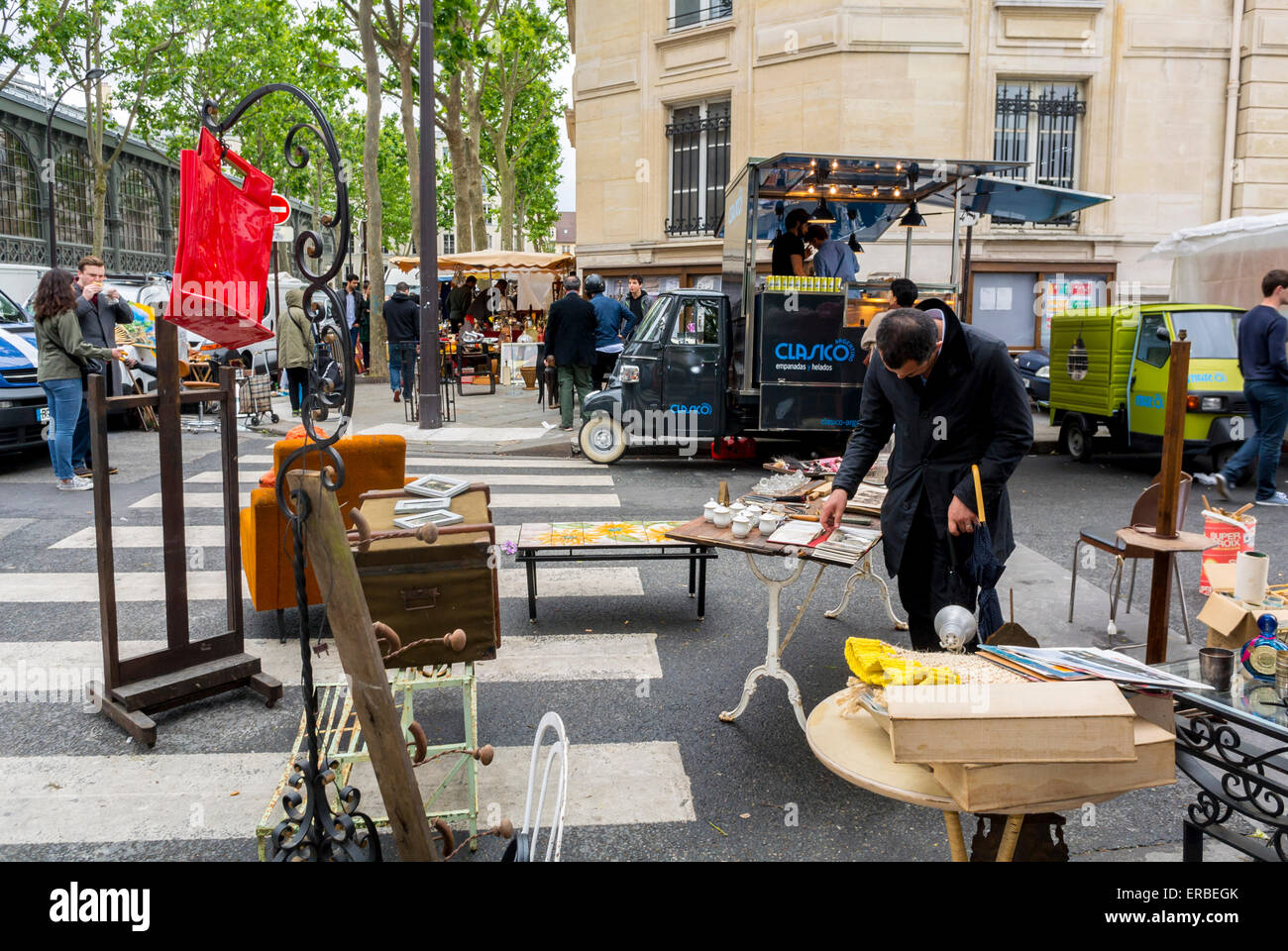 Paris, France, People Shopping French Garage Sale, Brocante, Parisian ...