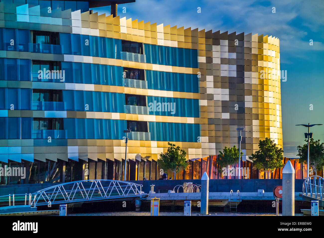Modern architecture on the Waterfront in Melbourne's Docklands precinct ...