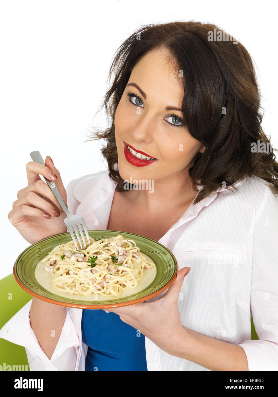 Italian girl beautiful eating pasta hi-res stock photography and images ...