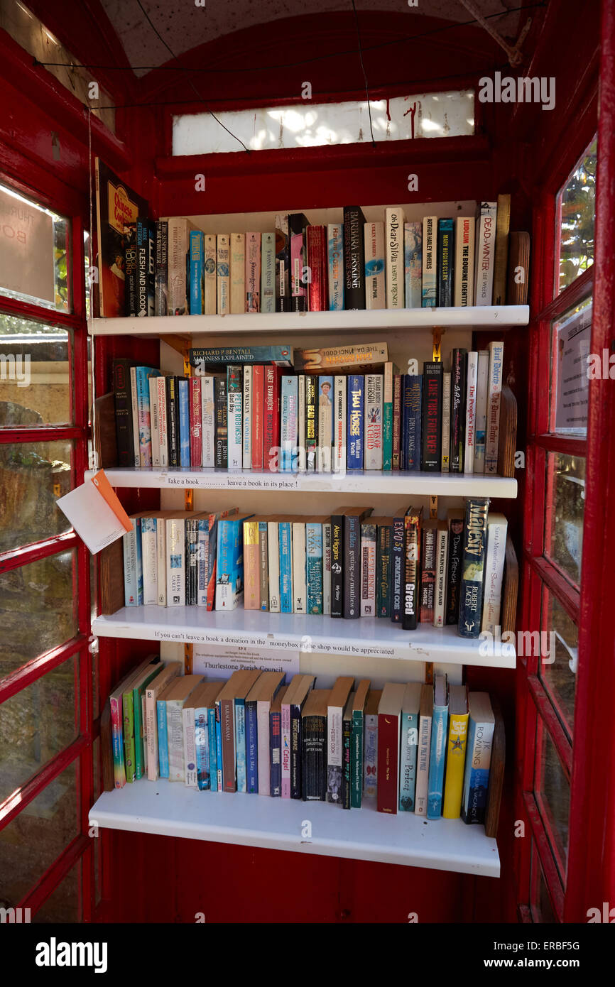 The Thurlestone book exchange, located in an old telephone box in the ...