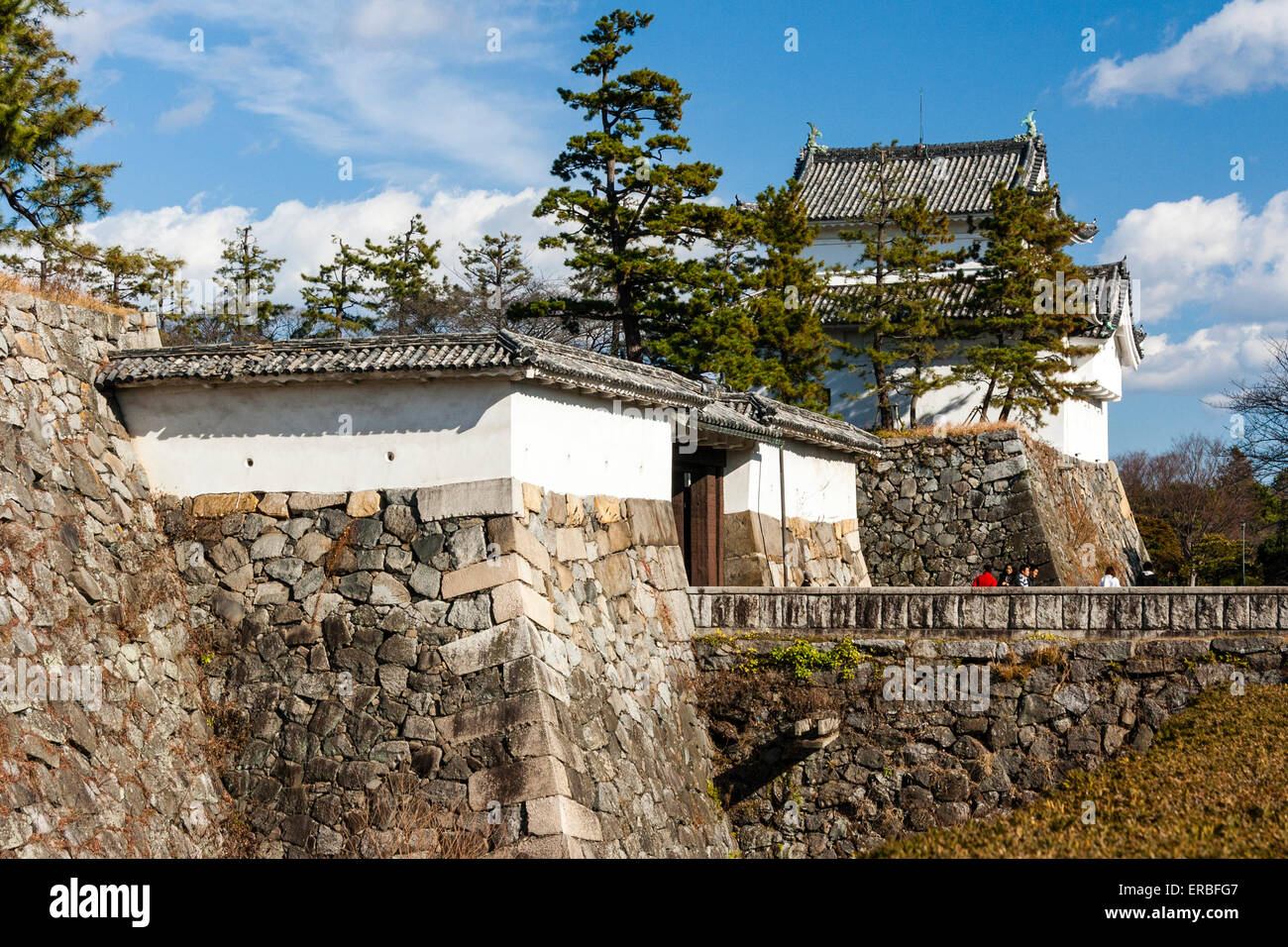 The Omote-ninomon Gate, at Nagoya castle, seen from across moat, with ...