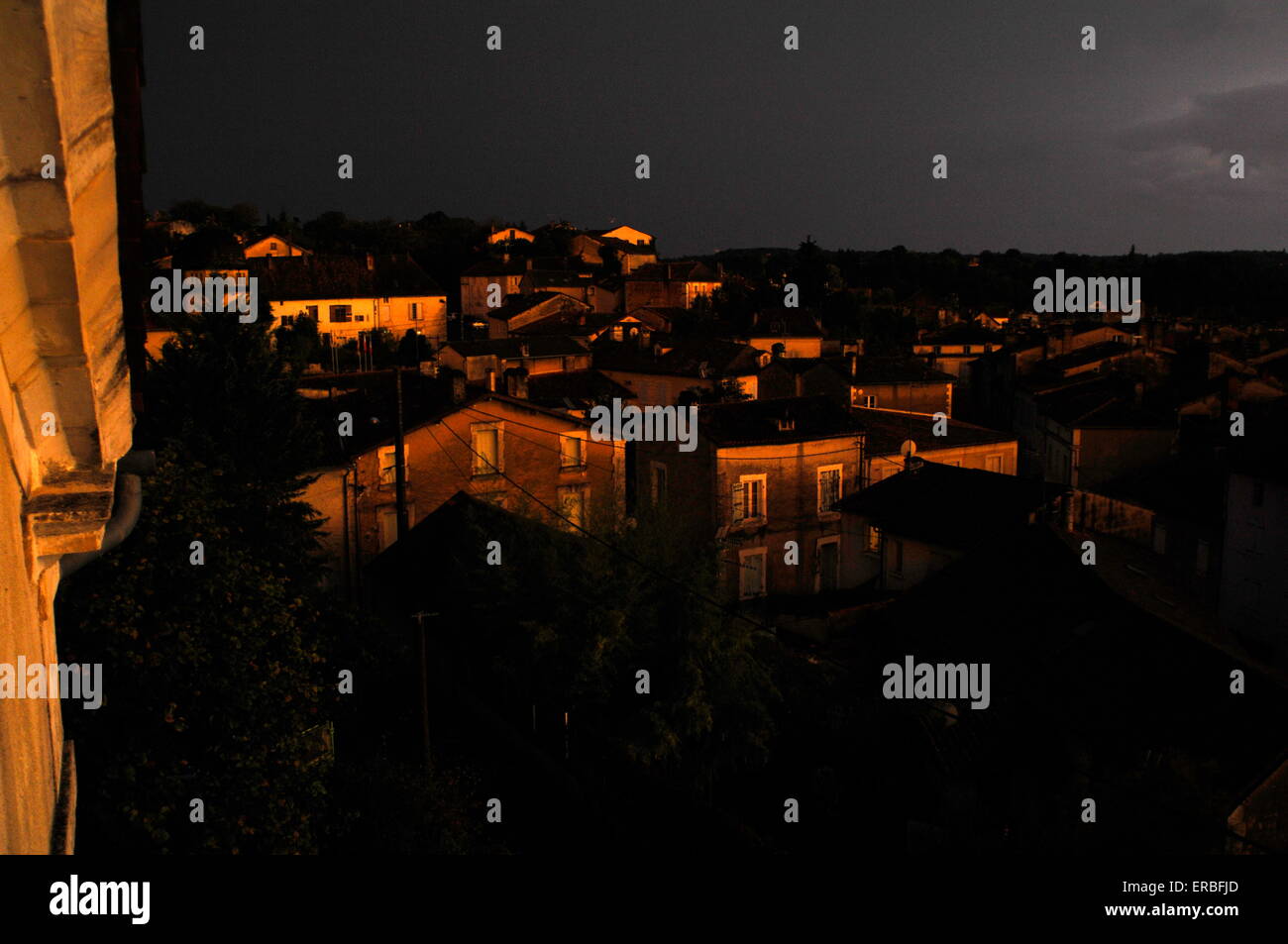 AJAXNETPHOTO. RIBERAC, FRANCE. - STORM CLOUDS - GATHERING OVER THE TOWN ...