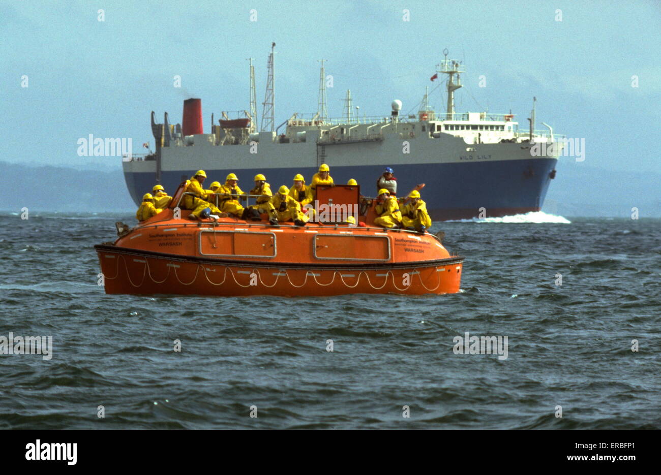 AJAXNETPHOTO. SOLENT, ENGLAND. - SAFETY AT SEA TRAINING - LIFEBOAT ...