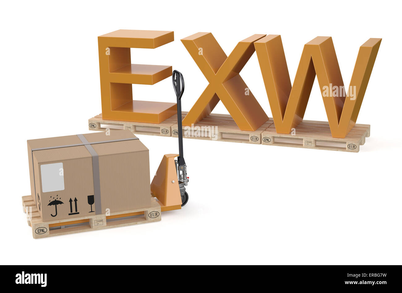 EXW concept isolated on white background Stock Photo - Alamy