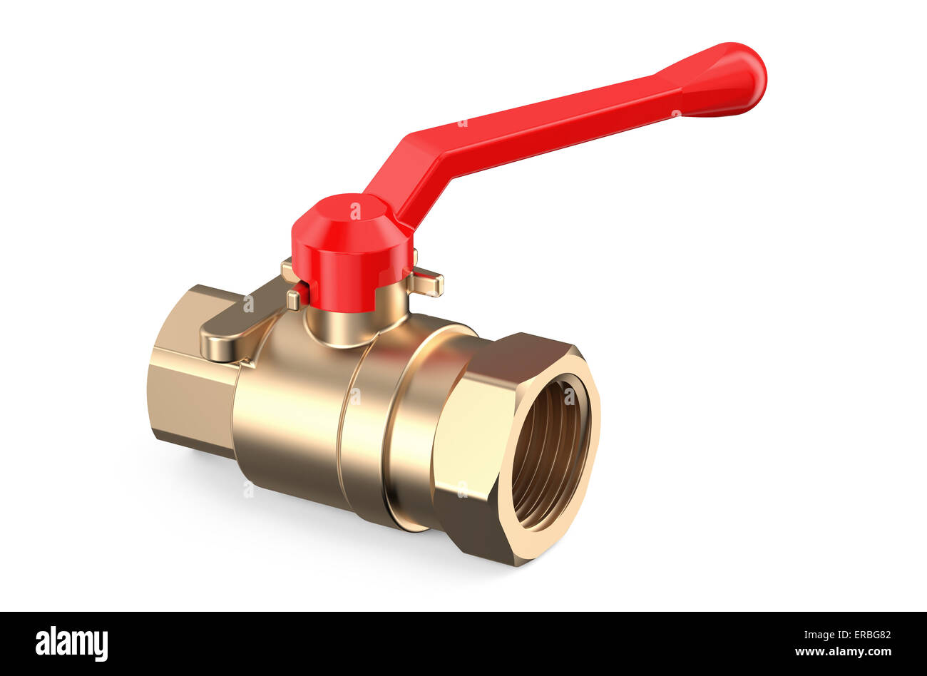 red valve isolated on white background Stock Photo - Alamy