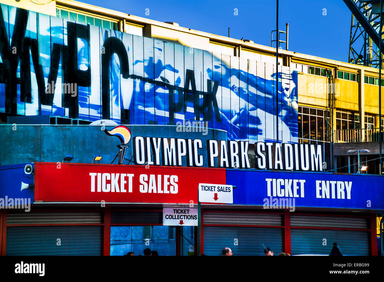 Front entrance and ticket sales Olympic Park Stadium, a sporting venue ...