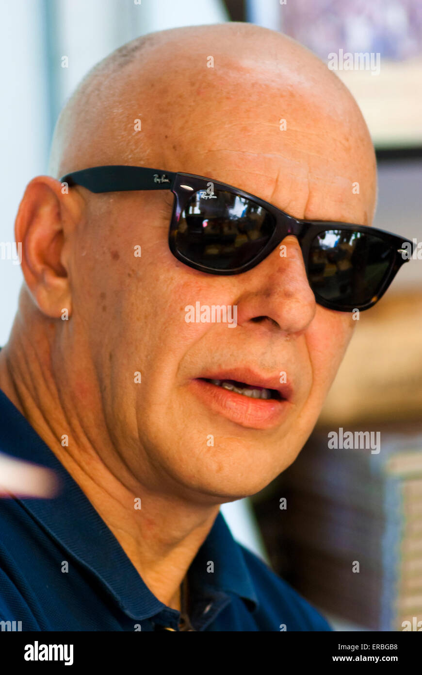 Madrid, Spain - May 30, 2015: Portrait of the journalist Javier ...