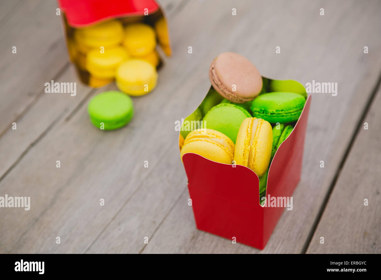 A lot of french colorful macarons. shallow dof Stock Photo - Alamy