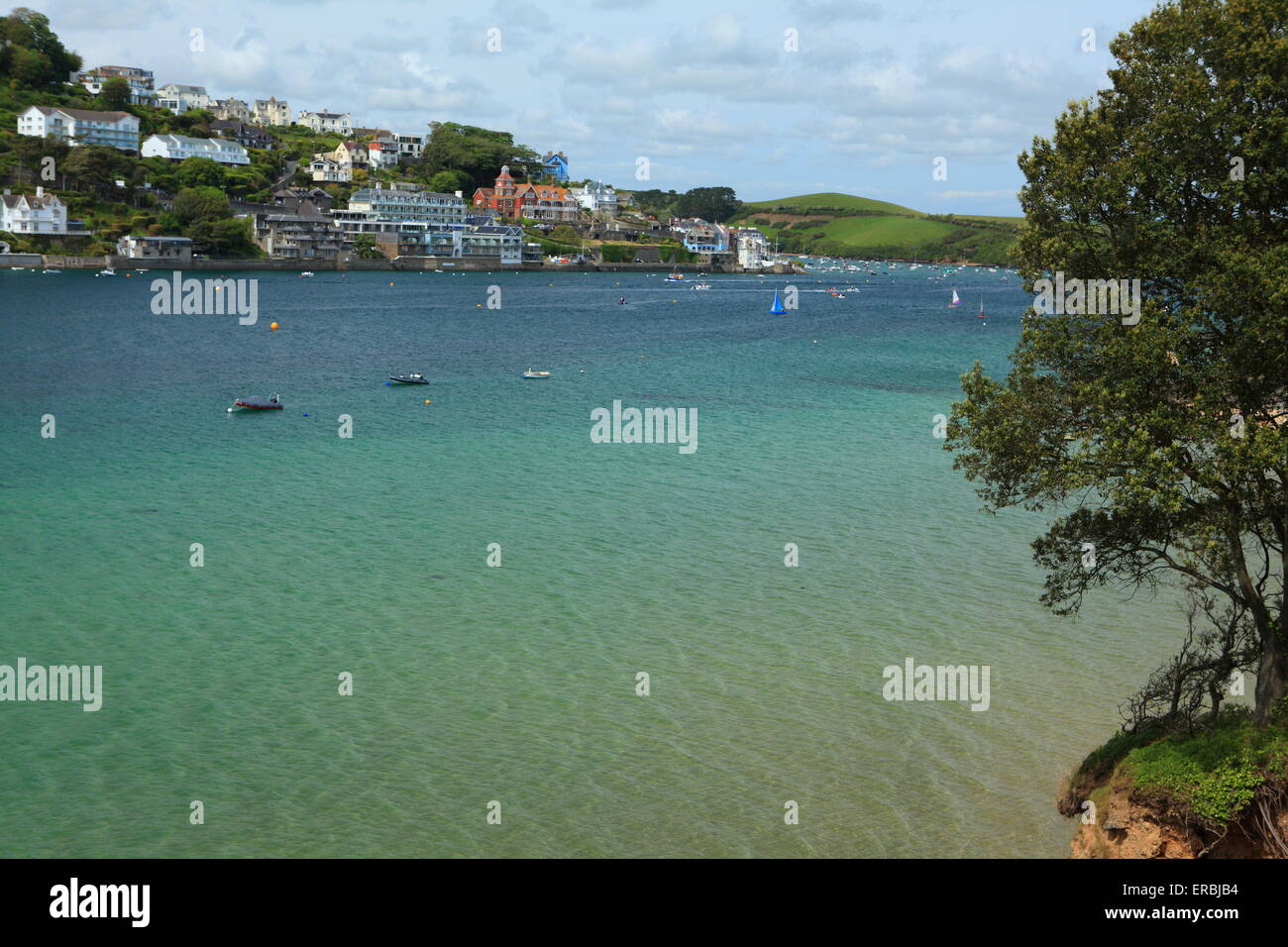 Salcombe viewed from East Portlemouth, South Hams, Devon, England, UK ...