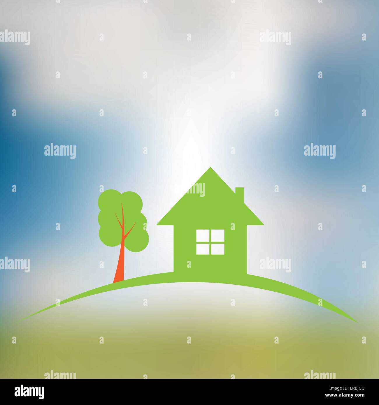 Real estate construction logo on blurred background Stock Vector Image ...