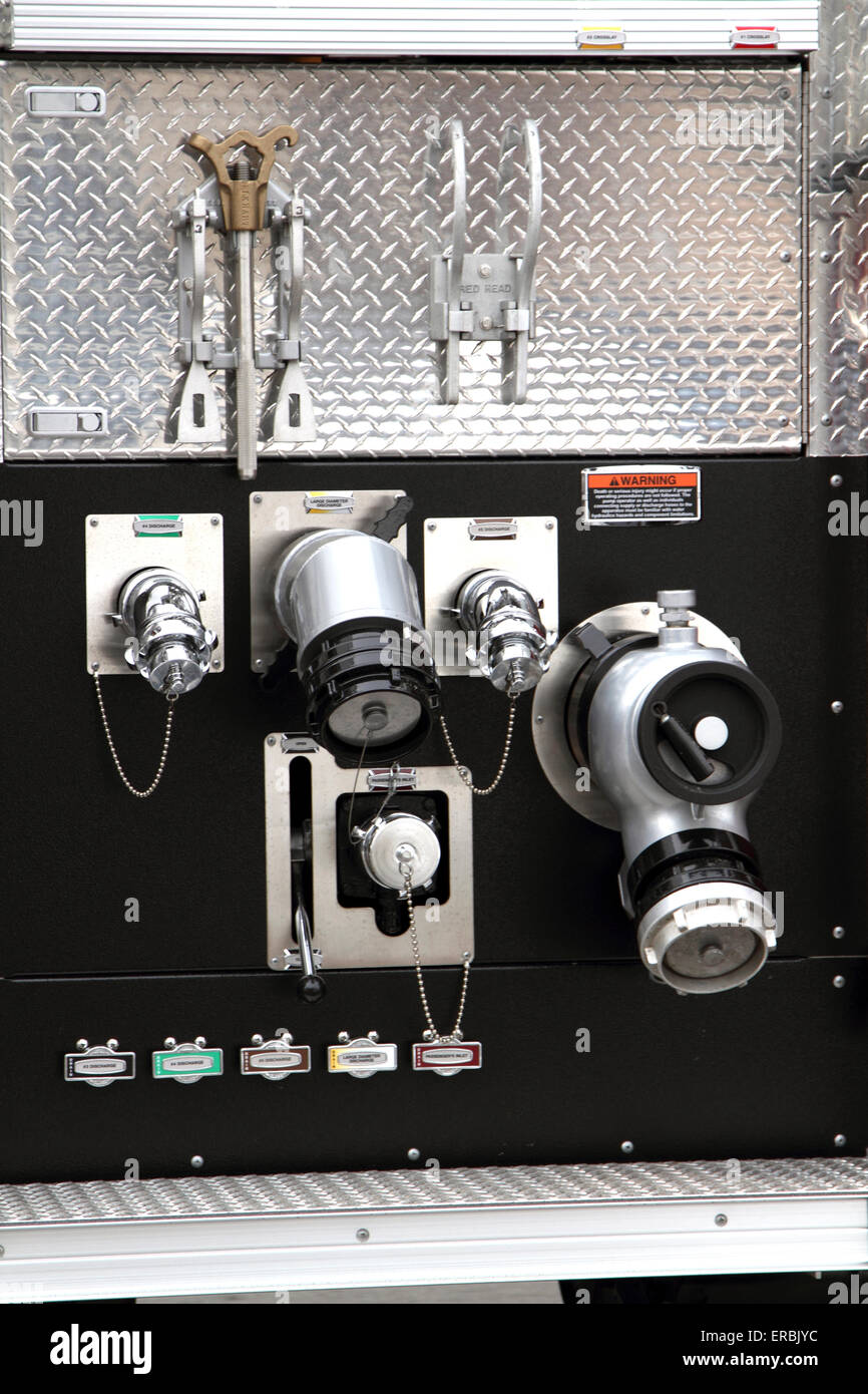 Firetruck connections Stock Photo - Alamy