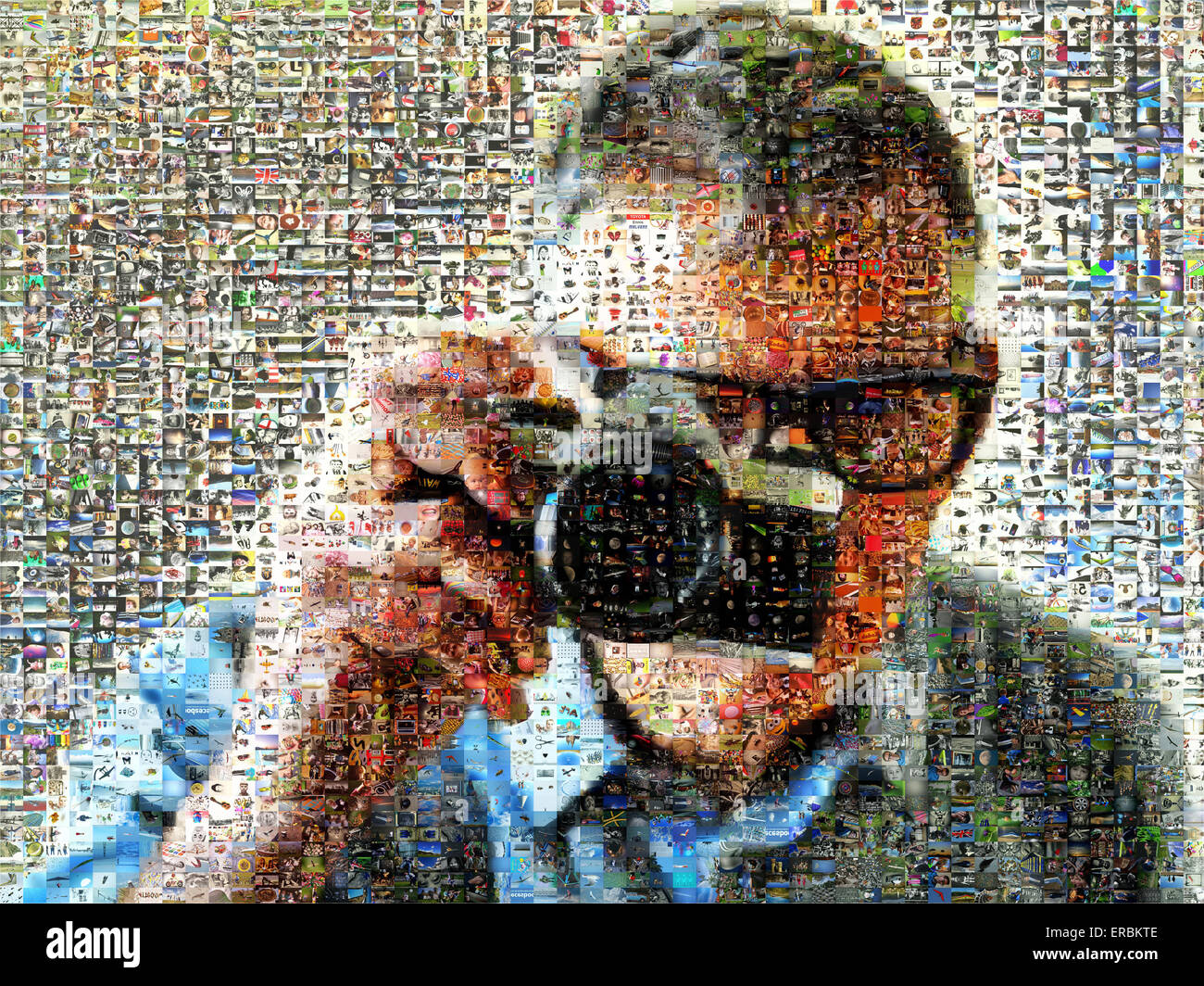 Mosaic of man holding camera Stock Photo - Alamy