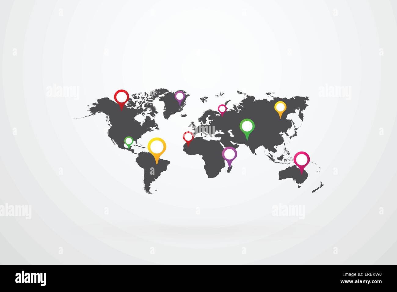 World Map Points Of Interest Vector Stock Vector Image & Art - Alamy