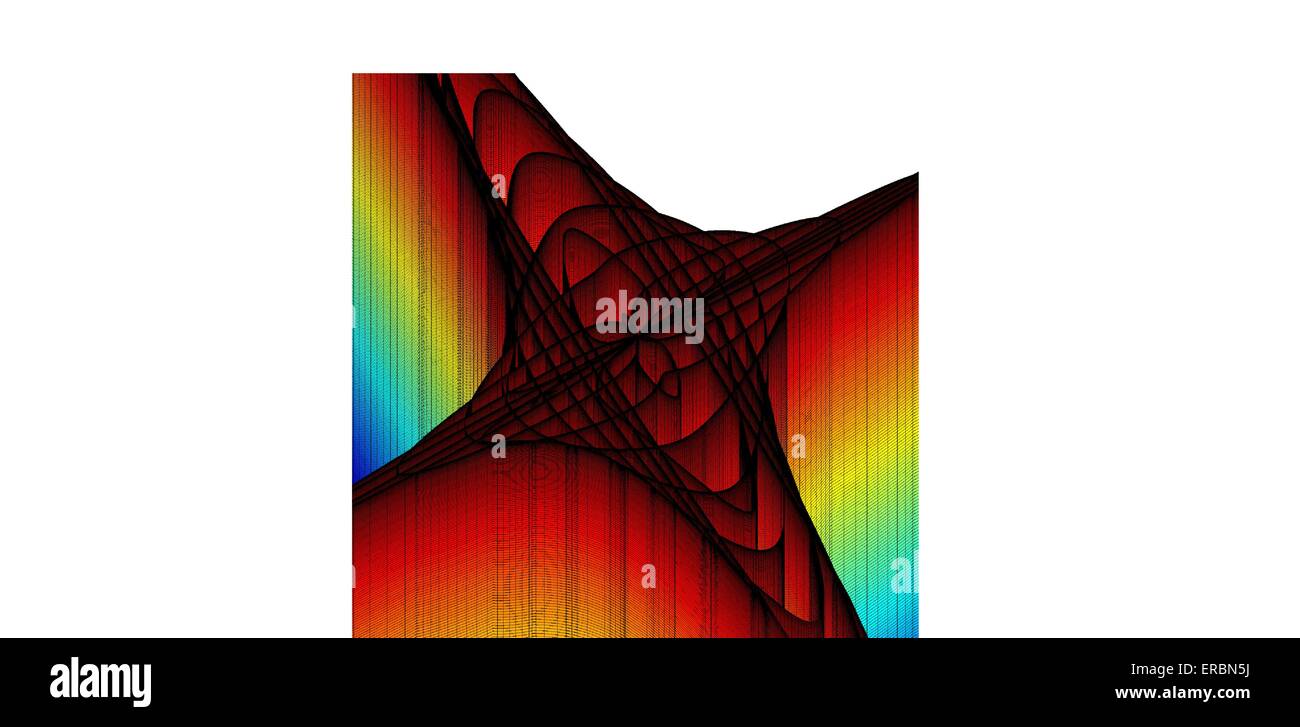 A red 3D scifi illustration representing an odd but systematic object ...