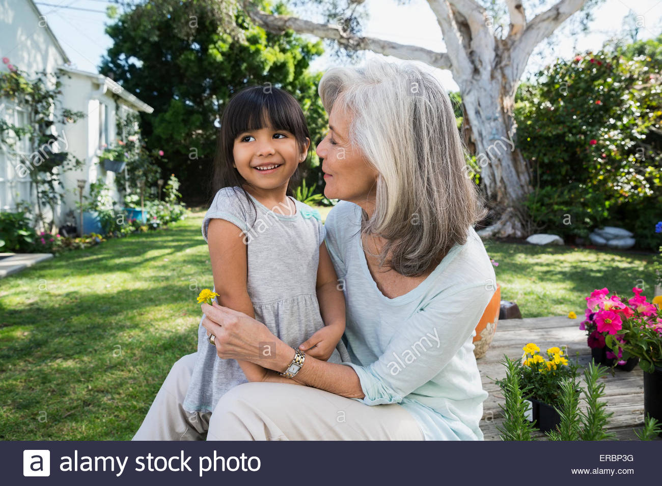 Hispanic family hugging grandmother hi-res stock photography and images ...