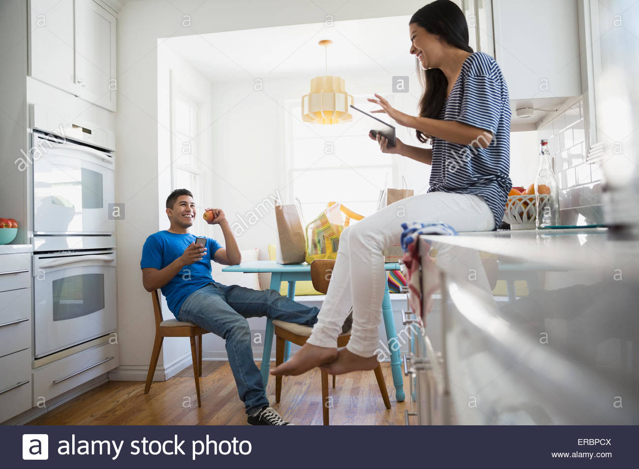 Brother and sister smiling hi-res stock photography and images - Alamy