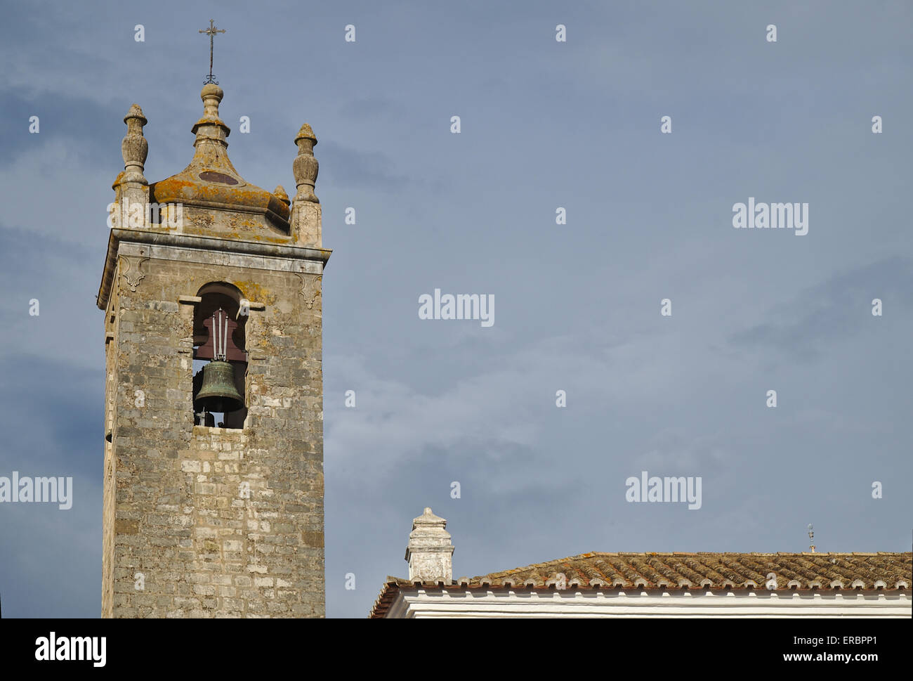 Bell tower of Matriz church (Igreja Matriz) in Loule, Algarve, Portugal ...