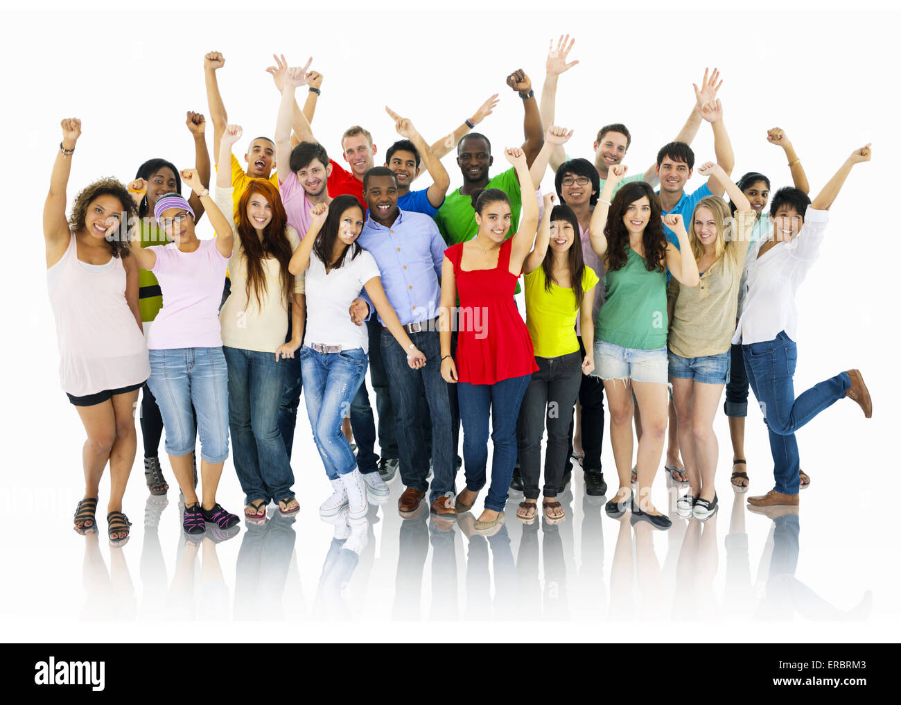 Young people celebrating enjoying Cut Out Stock Images & Pictures - Alamy