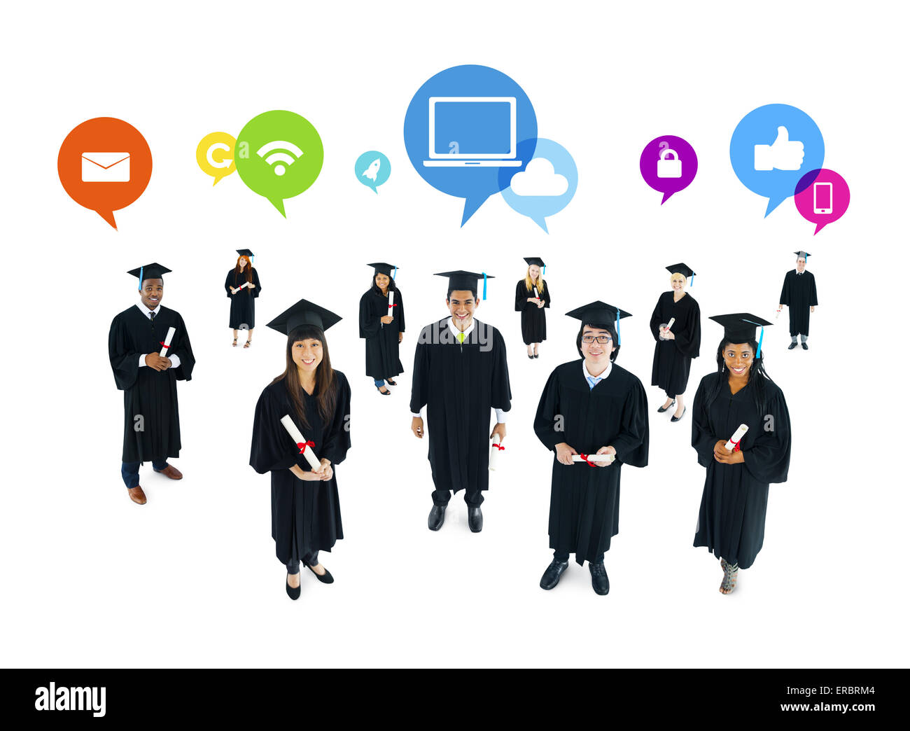 The Social Networking of Graduating Students Stock Photo - Alamy