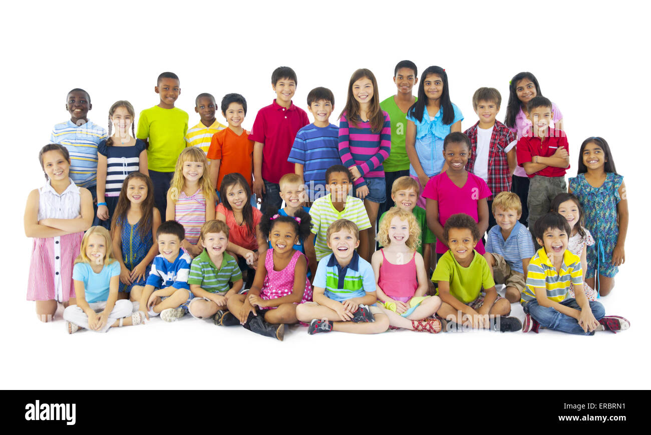 Large Group of Children Stock Photo - Alamy