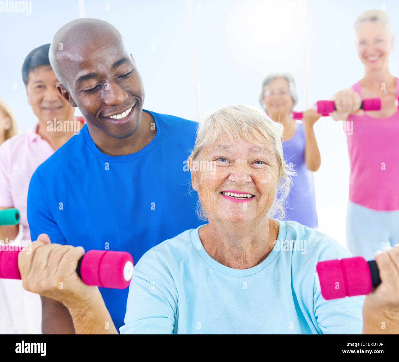 Group of Healthy People in the Fitness Stock Photo - Alamy