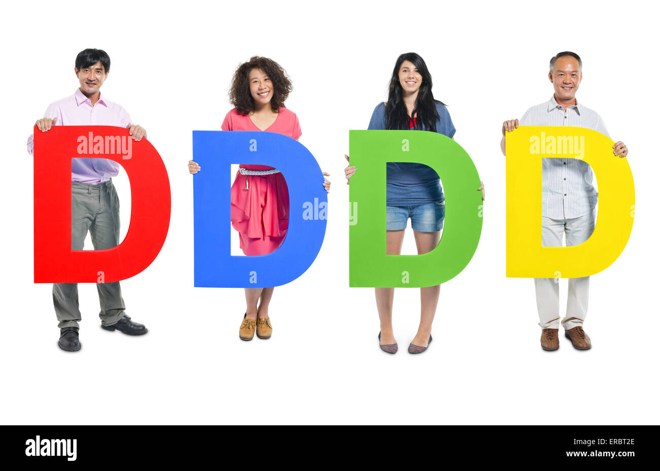 Group of Business people holding the letter "D Stock Photo - Alamy