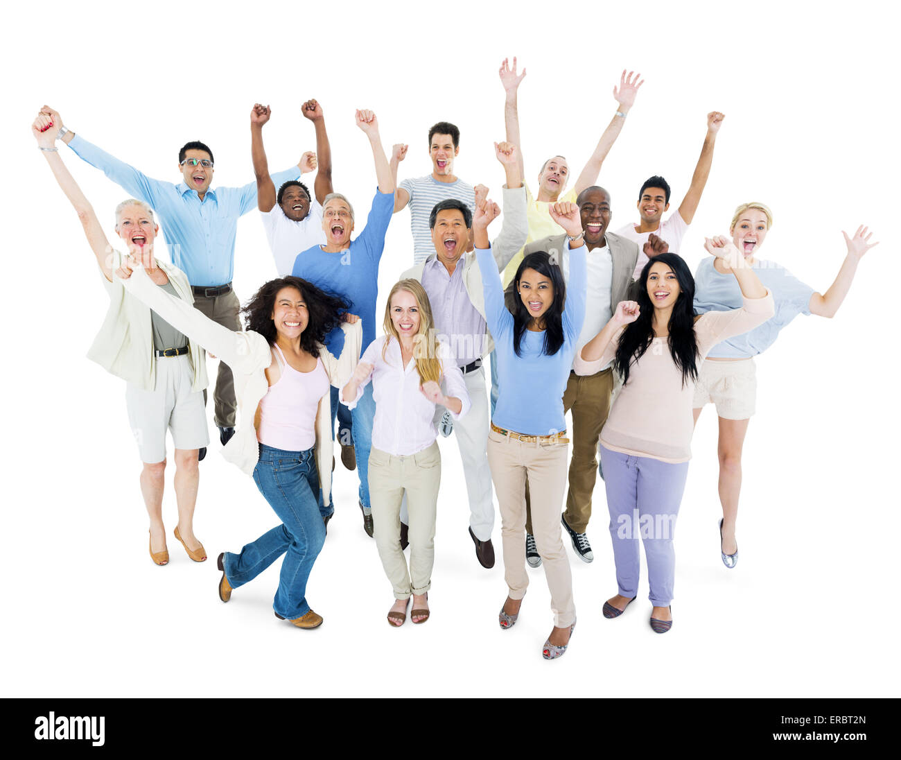 People cheering Cut Out Stock Images & Pictures - Alamy