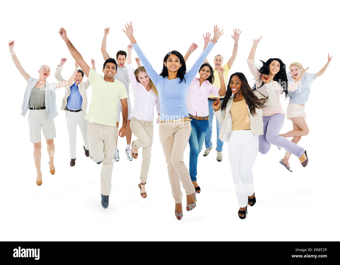 Large Group of People Celebrating Stock Photo - Alamy