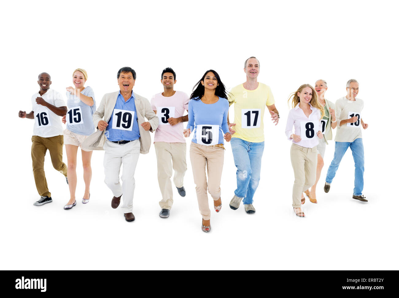 Group of people running race Stock Photo - Alamy
