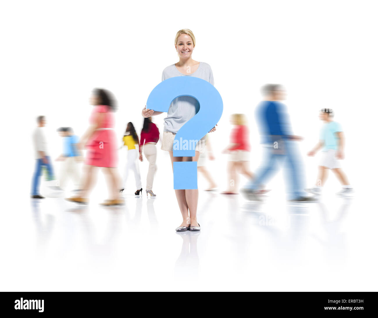 young adult holding question mark sign Stock Photo - Alamy