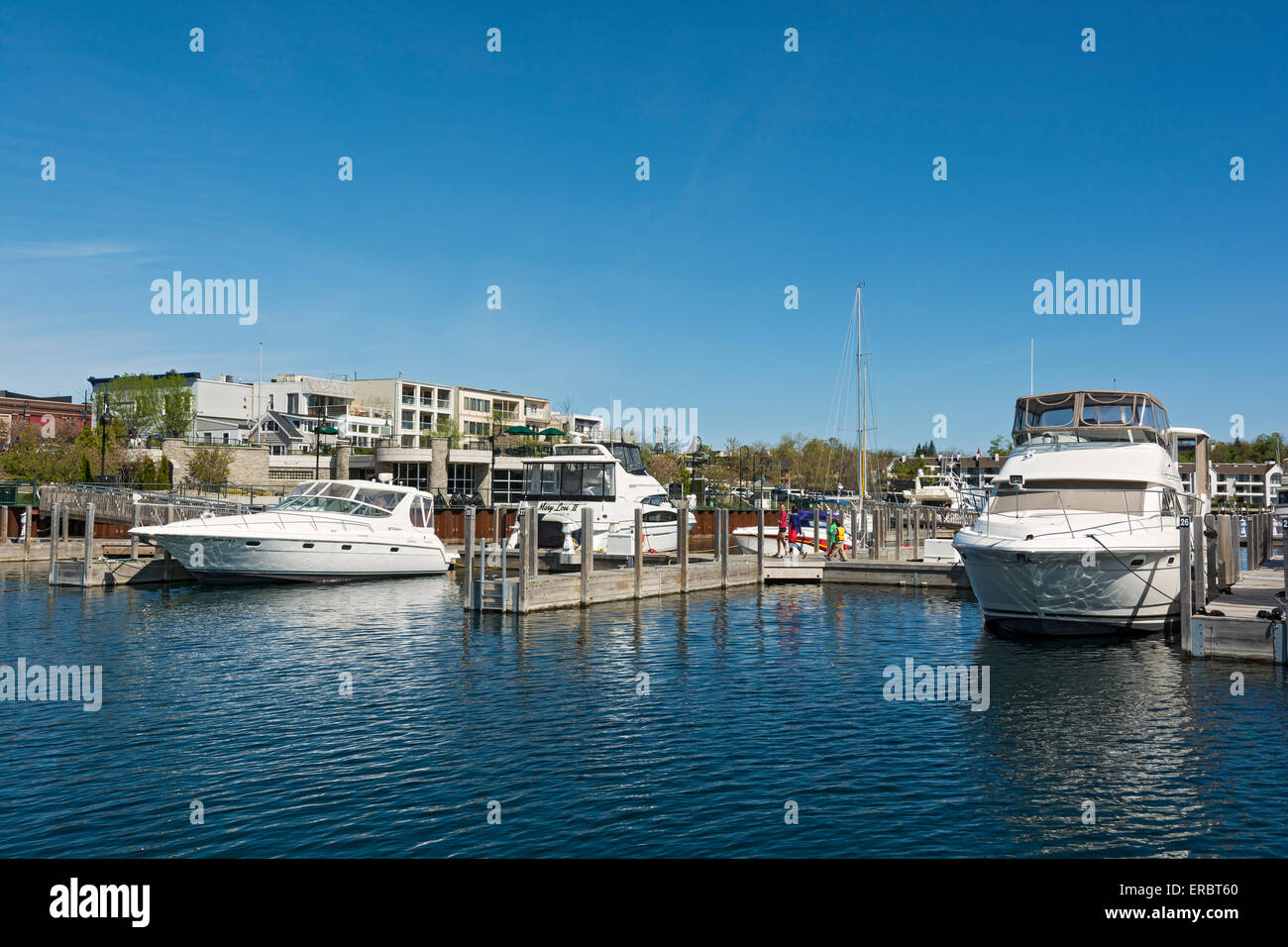 Michigan, Charlevoix, City Marina Stock Photo - Alamy
