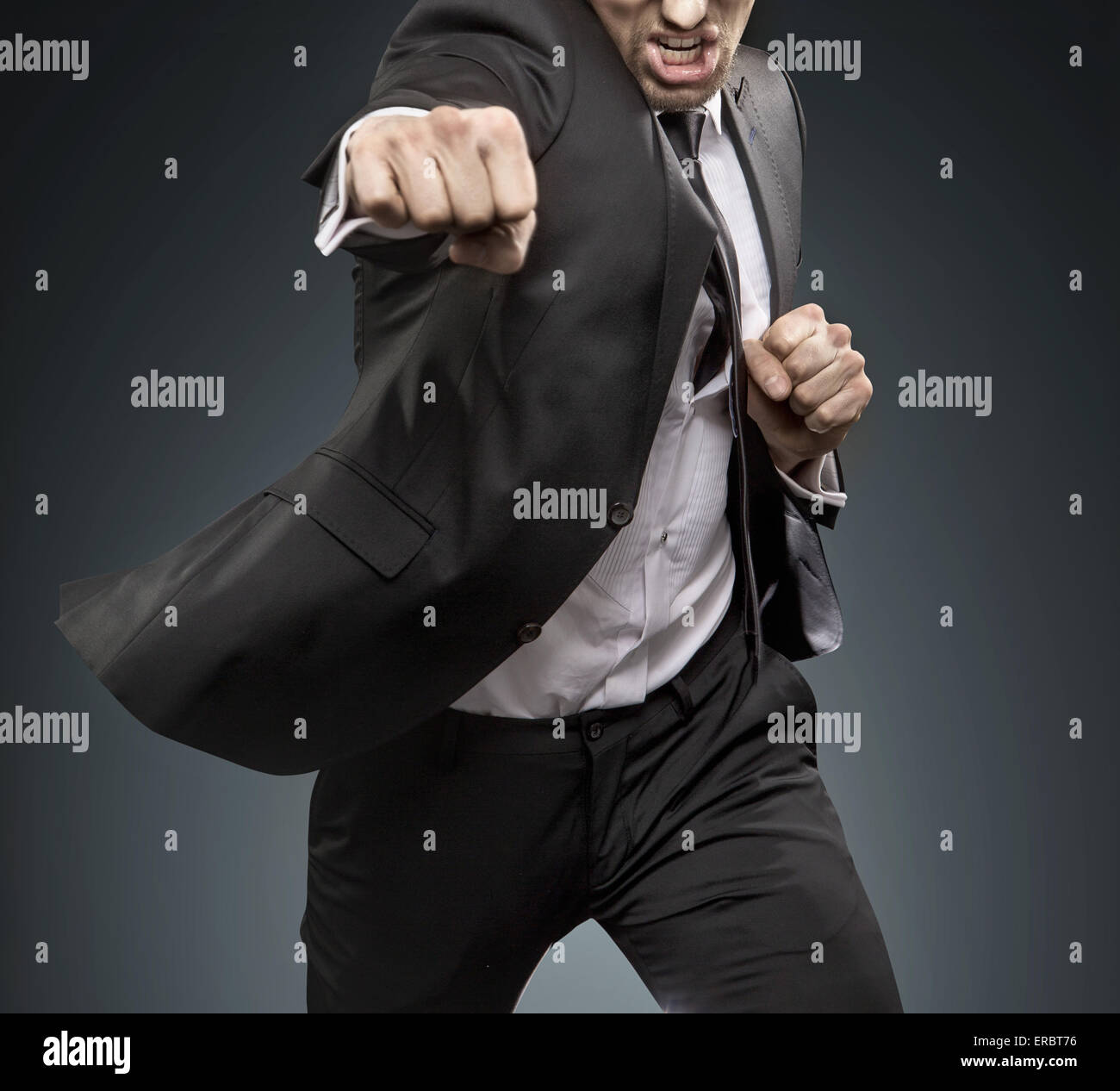 Brave manager fighting against challengers Stock Photo - Alamy
