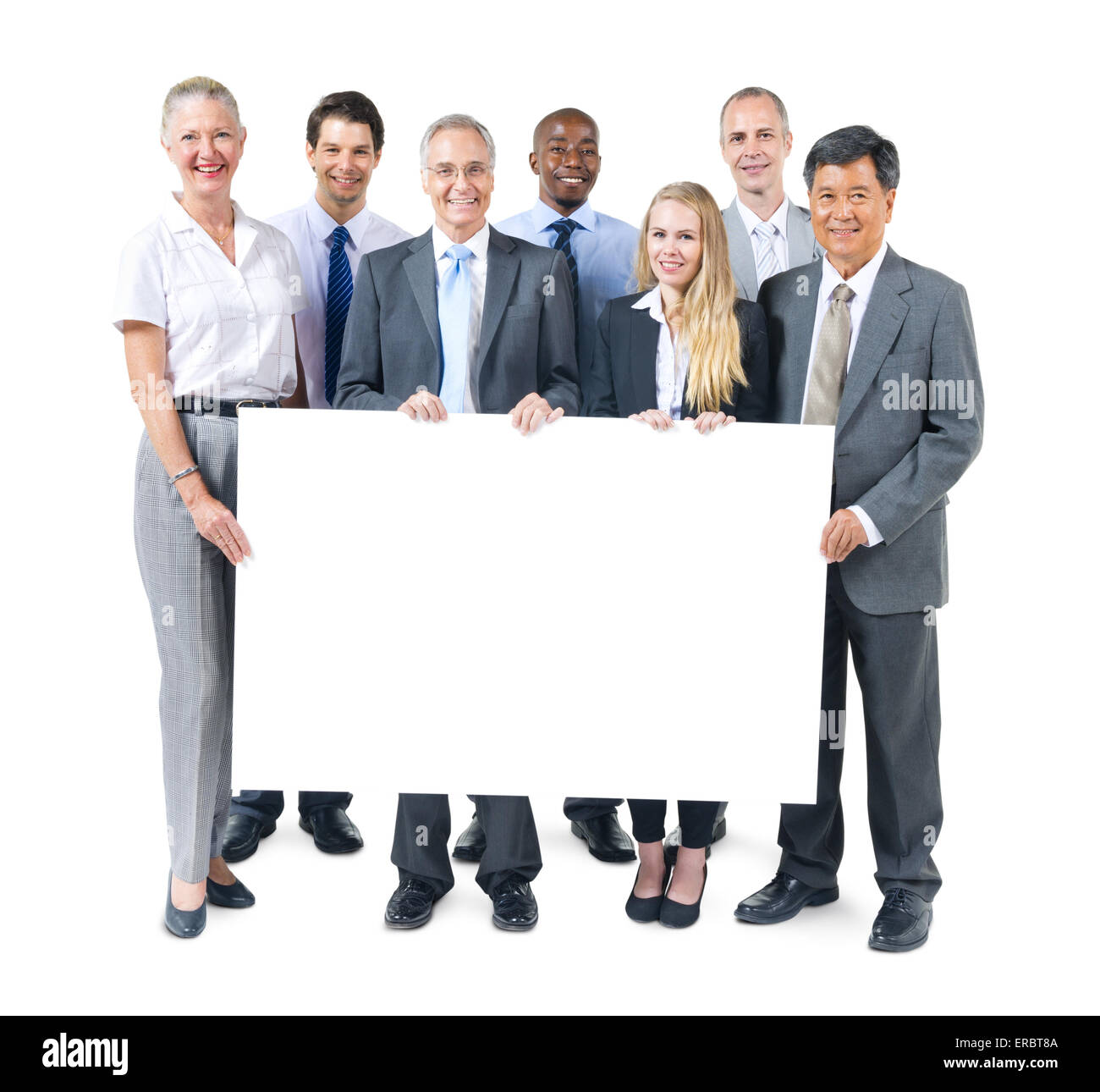 Group of Business People Holding Placard Stock Photo - Alamy