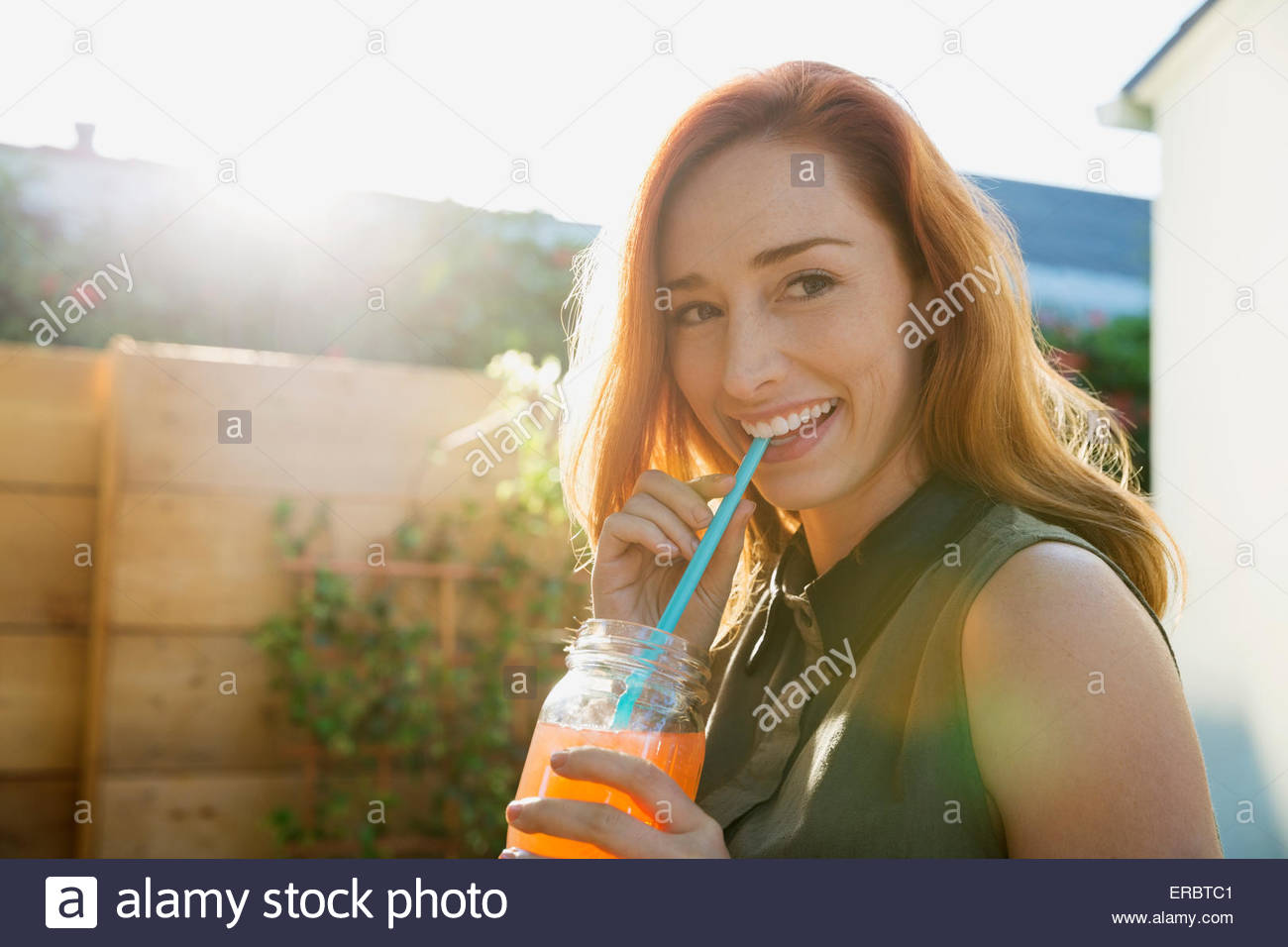 Woman drink straw one person hi-res stock photography and images - Alamy