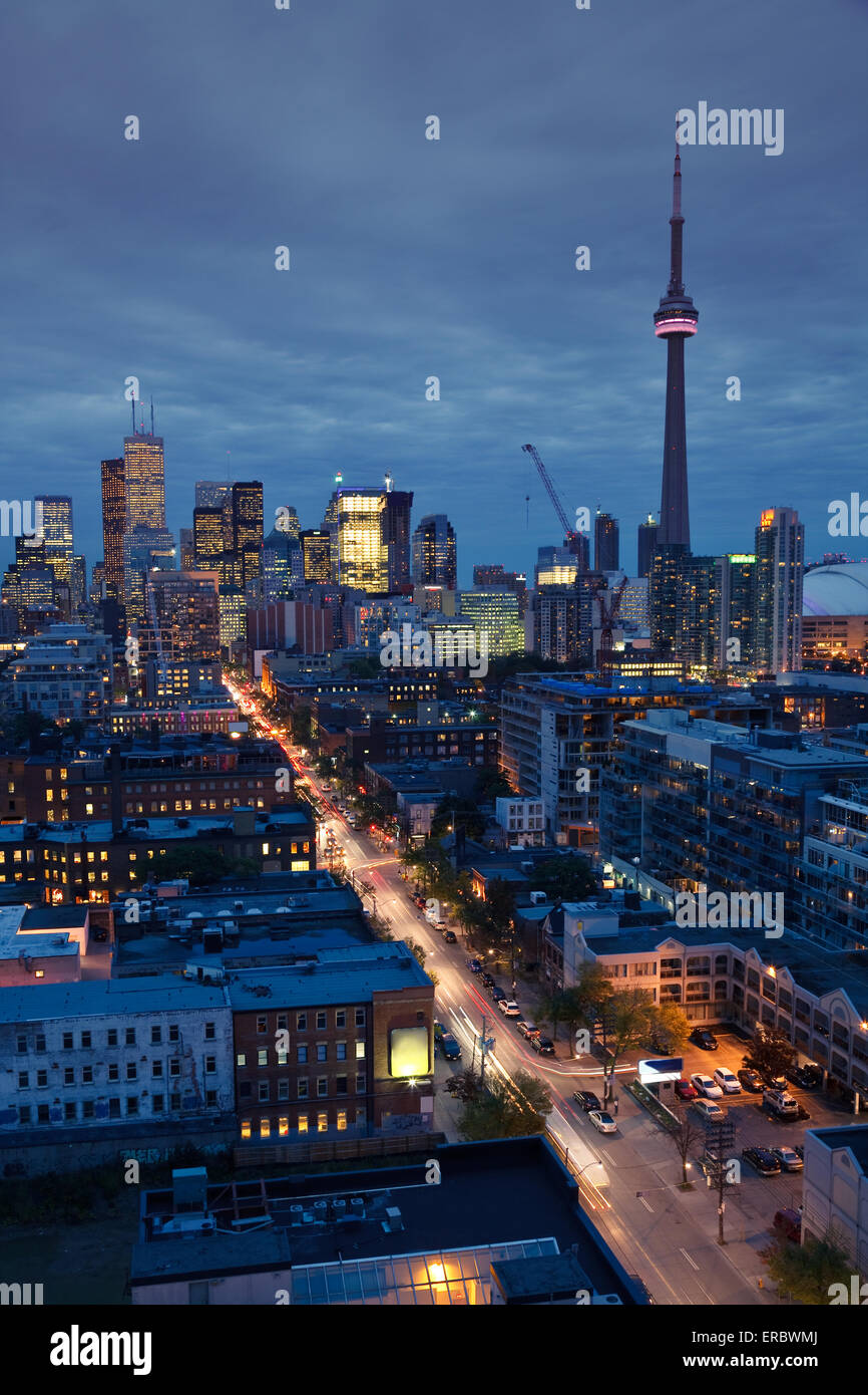 Downtown Toronto skyline at night Stock Photo - Alamy