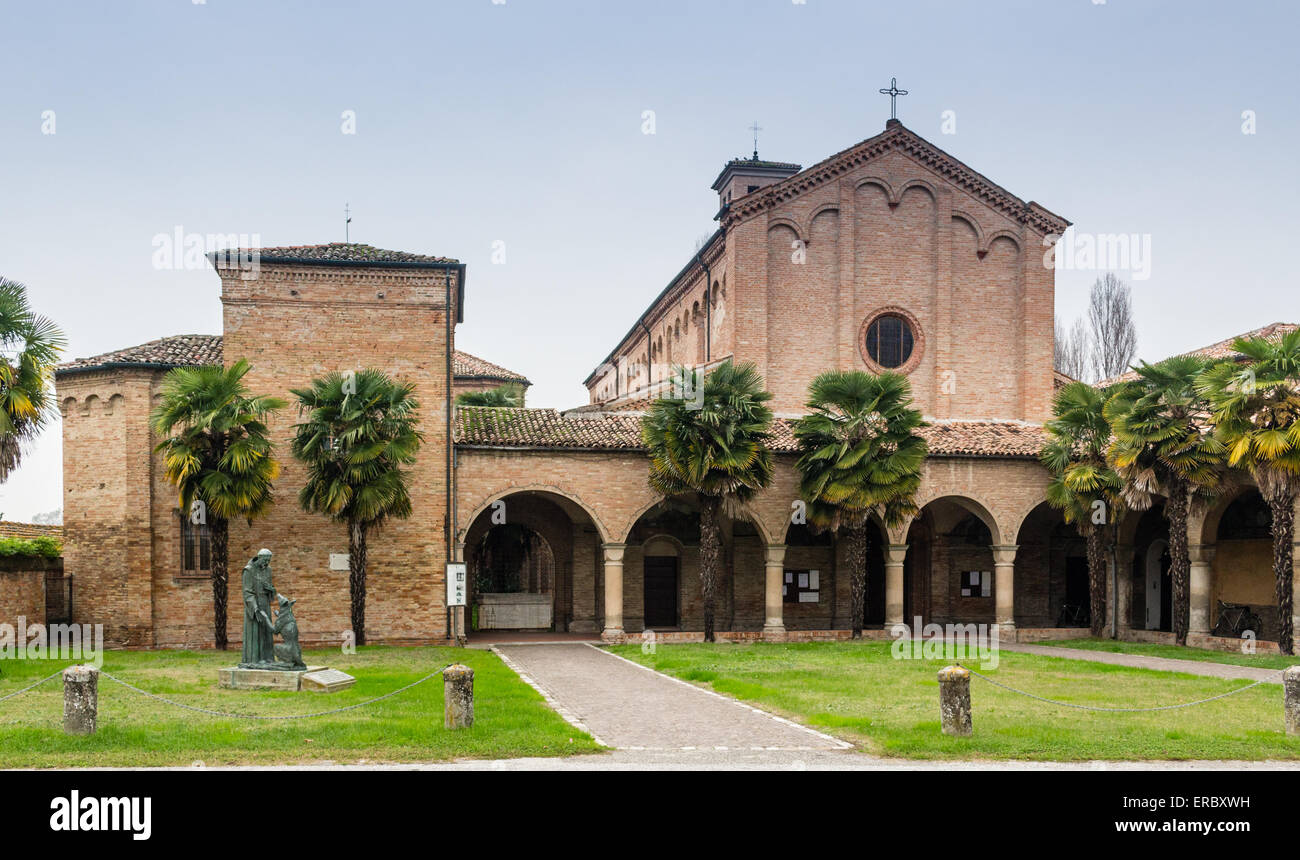 Brickwall facade of the XV century gothic roman church dedicated to ...