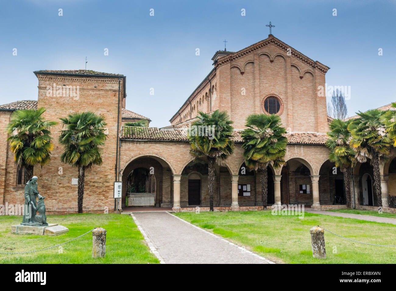 Brickwall facade of the XV century gothic roman church dedicated to ...