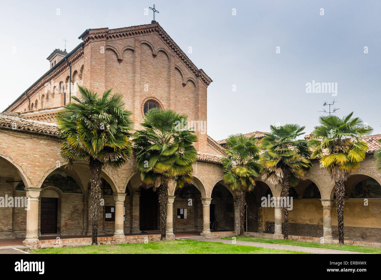 Brickwall facade of the XV century gothic roman church dedicated to ...