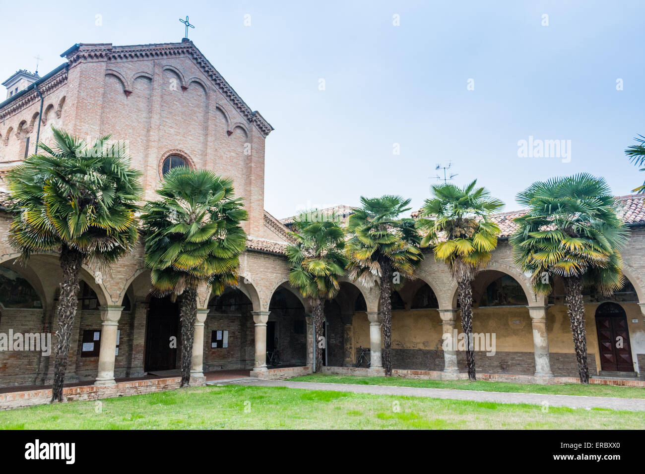 Brickwall facade of the XV century gothic roman church dedicated to ...