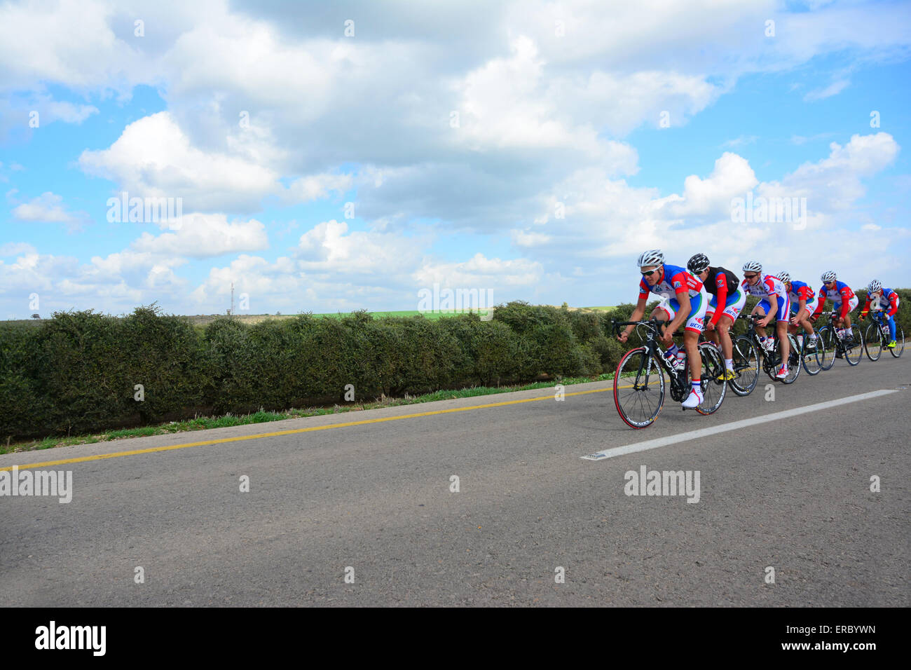 Bicycle team riders Stock Photo - Alamy