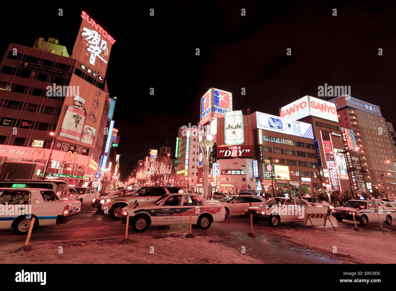During the annual Snow Festival in Sapporo, the Susukino entertainment ...