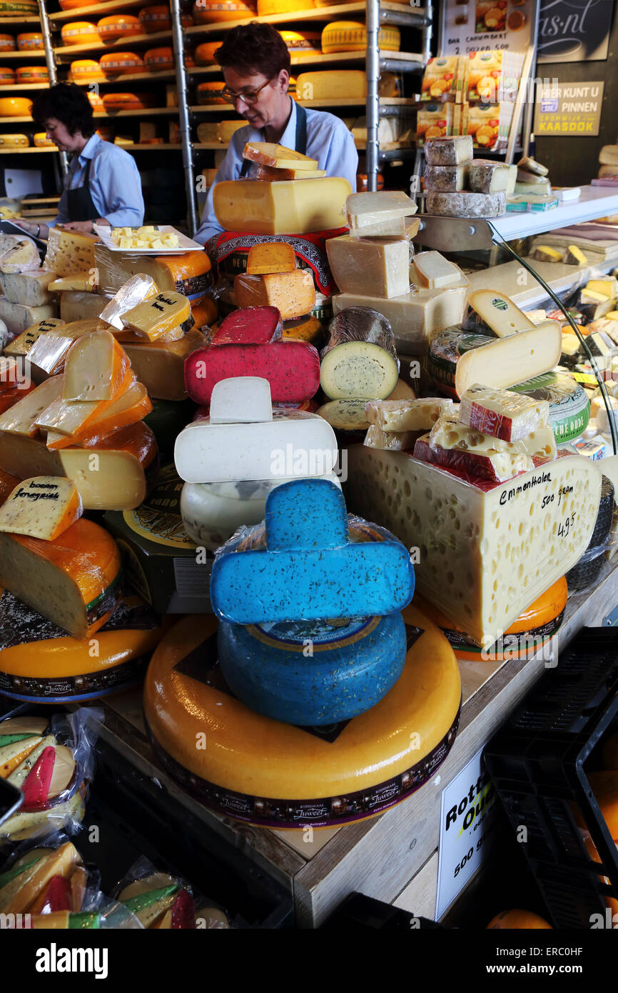 A Dutch cheese stall at the Markthal in Rotterdam, the Netherlands ...